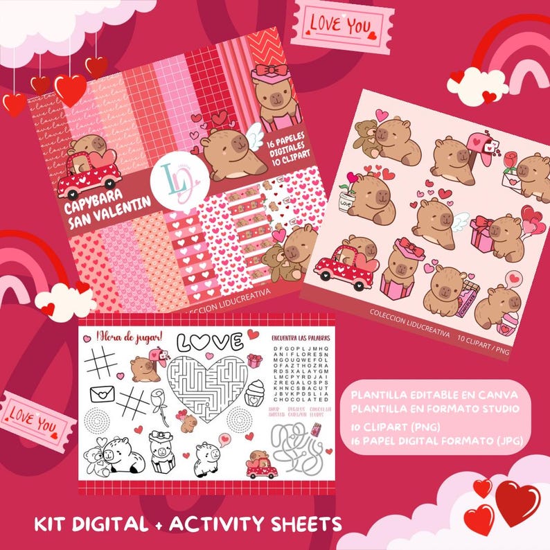 Kit Capybara Valentine's Day - Etsy España