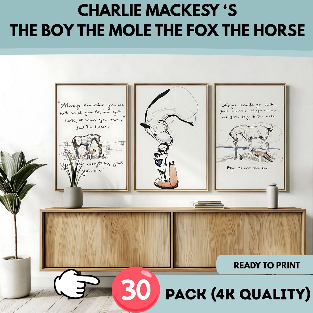 Charlie Mackesy the Boy, Mole, Fox, Horse Art Prints (digital Download ...