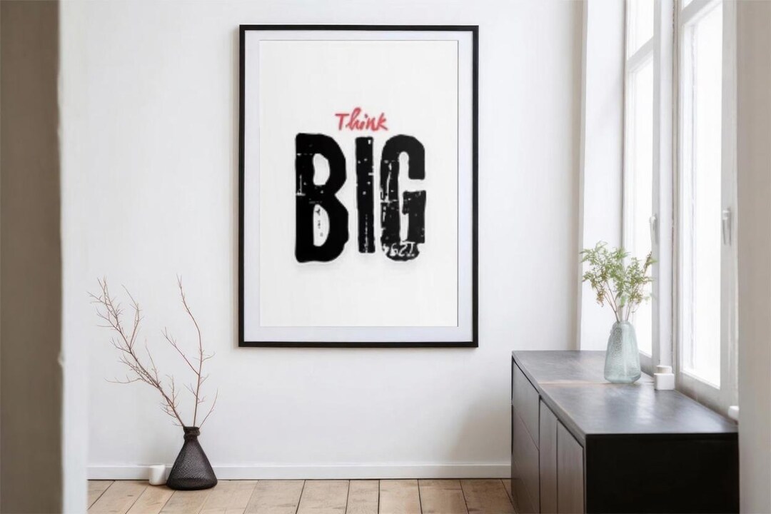 Think Big Poster: Minimalist Home Office Decor (digital Download) - Etsy