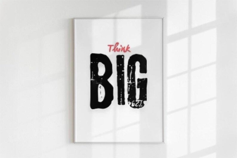 Think Big Poster: Minimalist Home Office Decor (digital Download) - Etsy