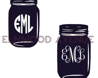 Mason Jar Monogram - Etsy