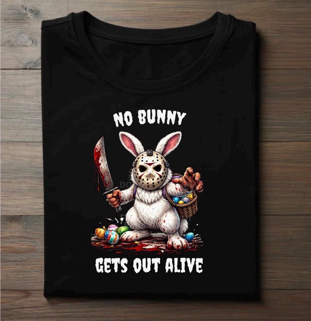 Horror Easter Bunny Shirt, Slasher Bunny Tee, Dark Humor Graphic ...
