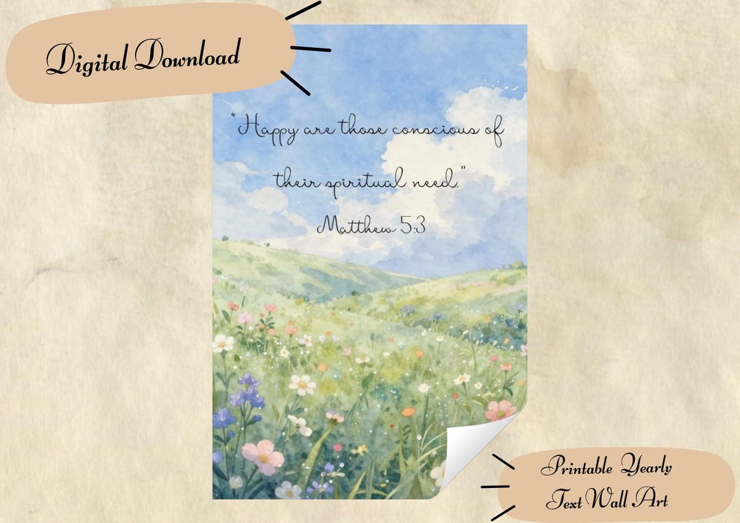 JW 2026 Yearly Text Art | Matthew 5:3 Printable (digital Download) - Etsy
