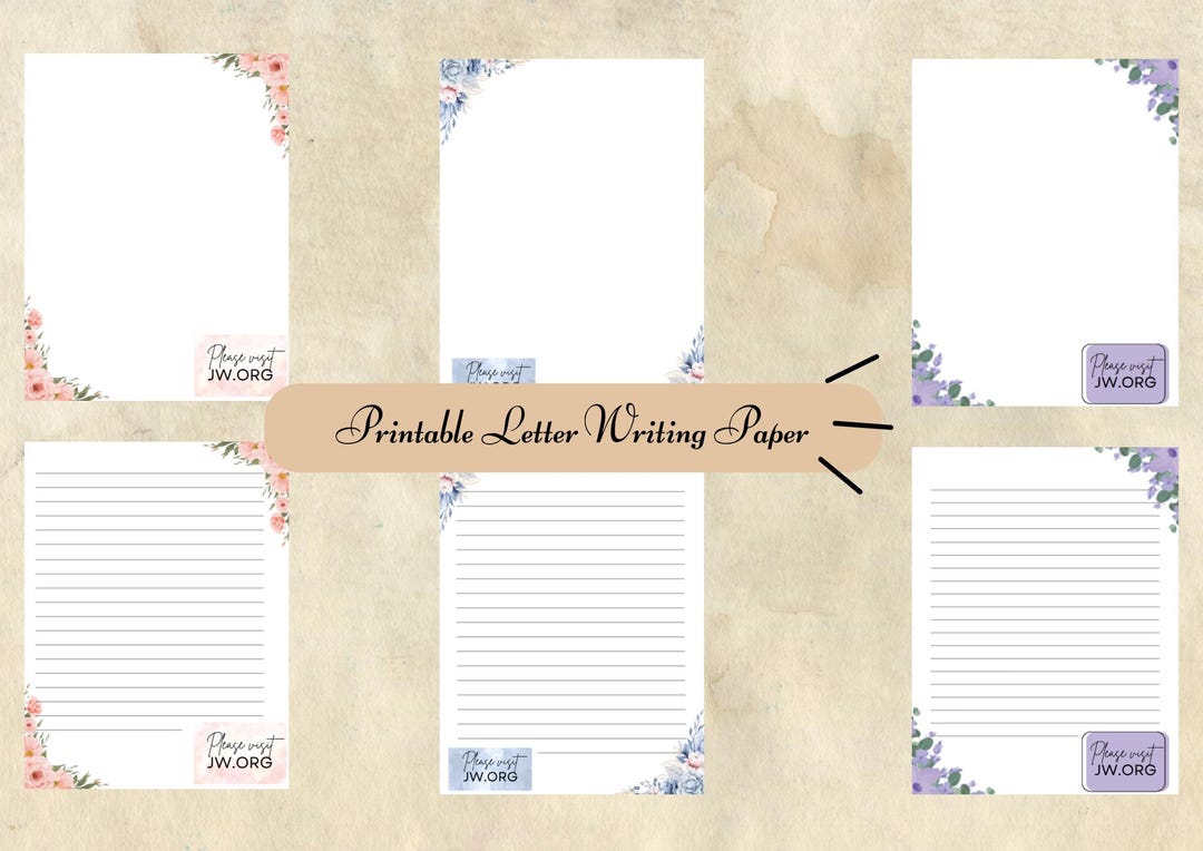 JW Printable Floral Letter Writing Bundle - Etsy