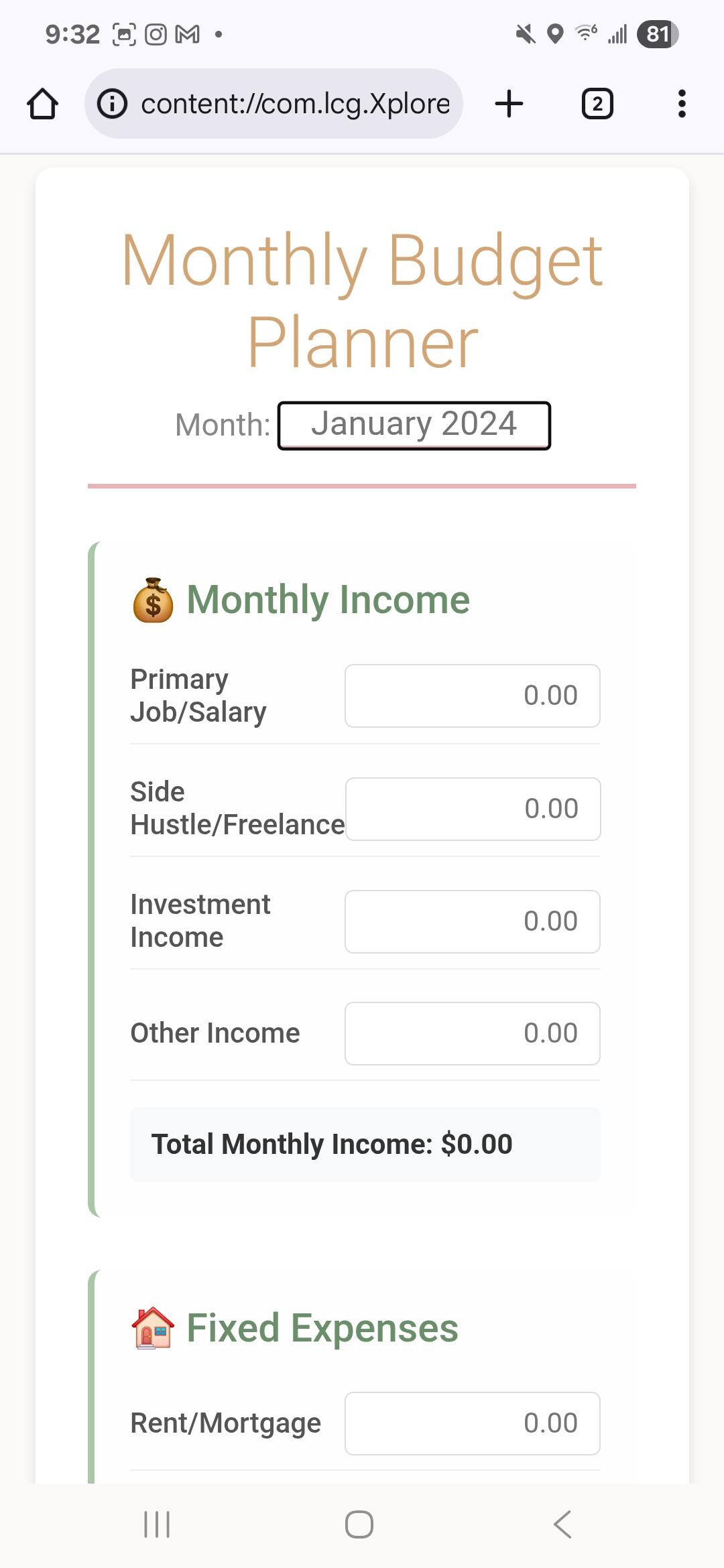 Monthly Budget Planner Printable | Interactive Budget Tracker ...