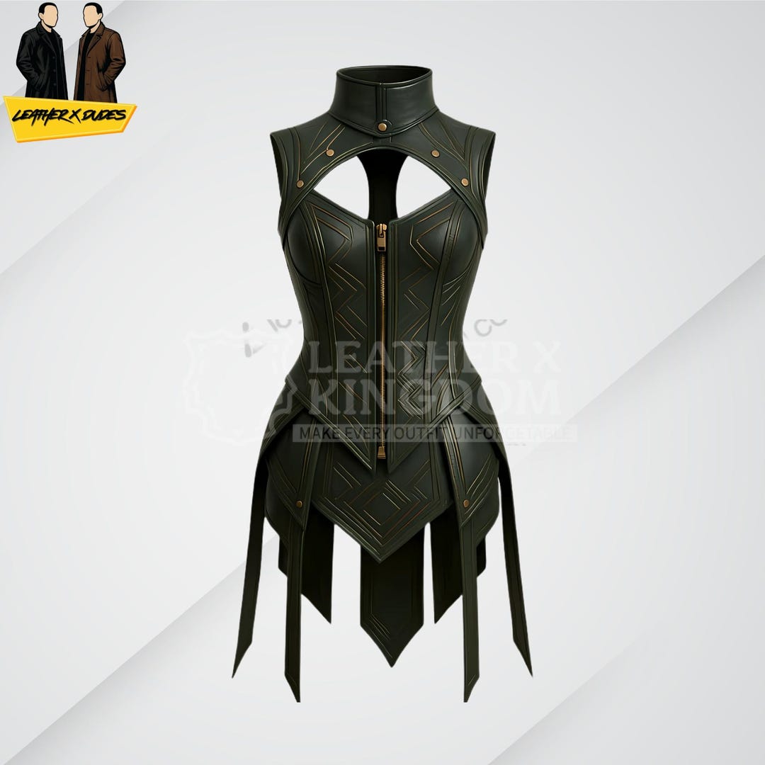 Savage Green & Bronze Gothic Corset Gear | Ruthless Leather War Costume ...