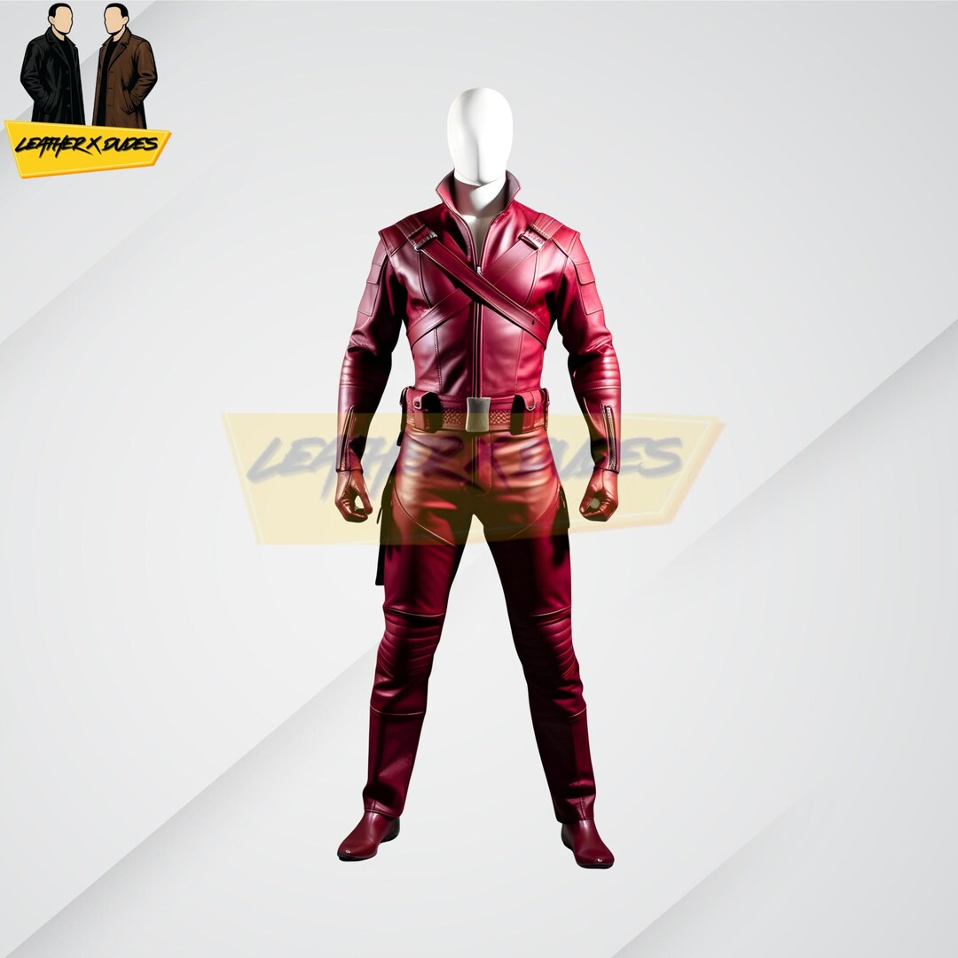 Men’s Red Leather Superhero Halloween Cosplay | Comic Style Halloween ...