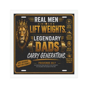 Legendary Dads heben Gewichte Auto-Magnet | Fitness Dad Löwe Emblem ...