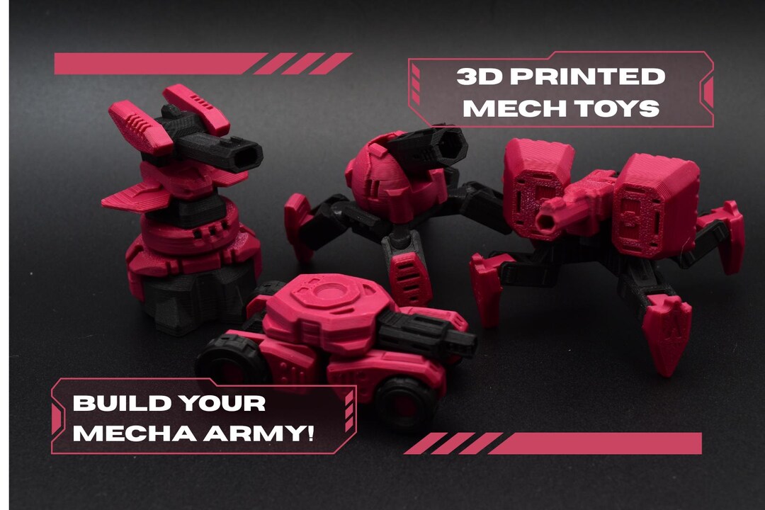 Crimson Eclipse Mech Collection- 3d Printed Collectible Machines ...