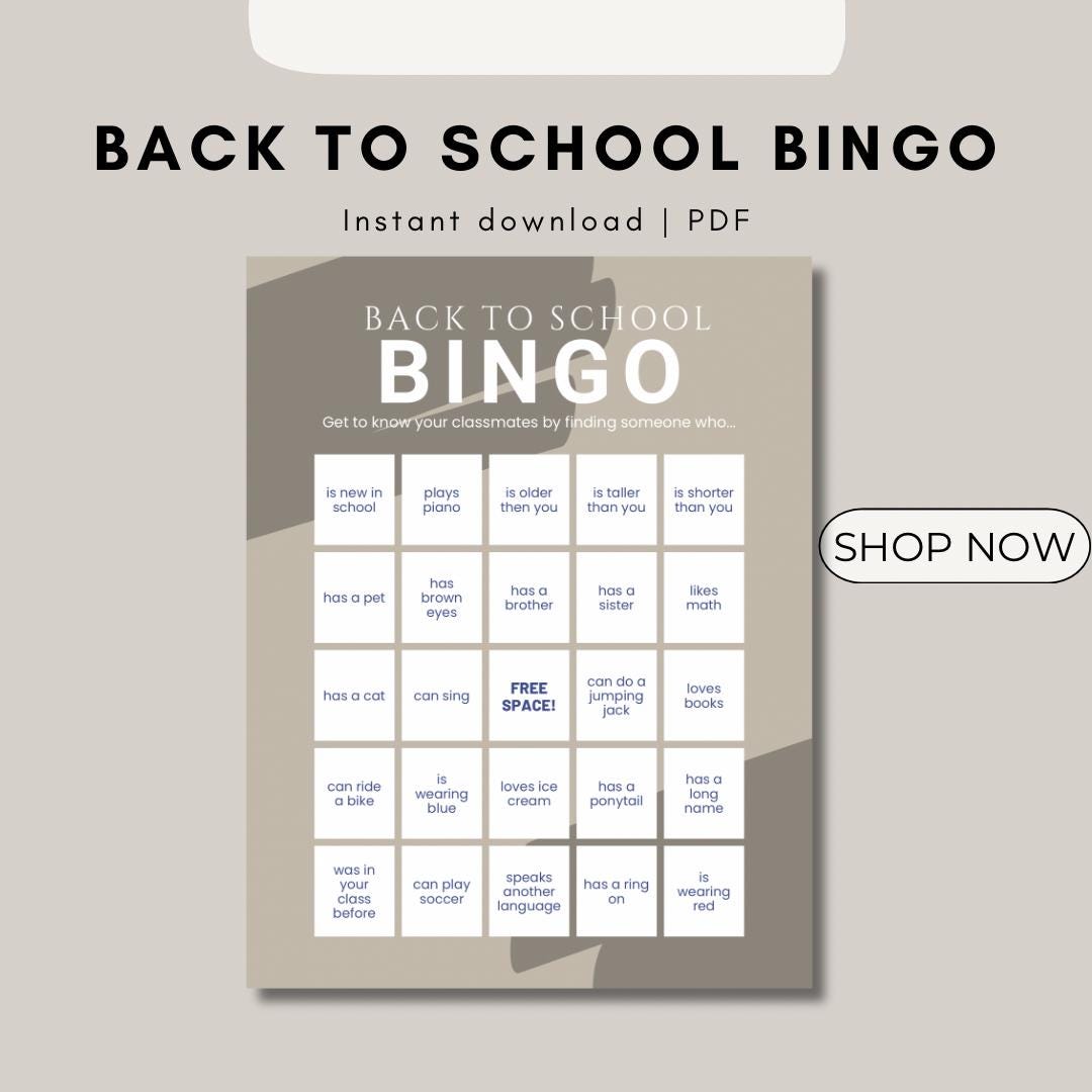 Back to School Bingo Game | Fun Classroom Icebreaker & First Day ...