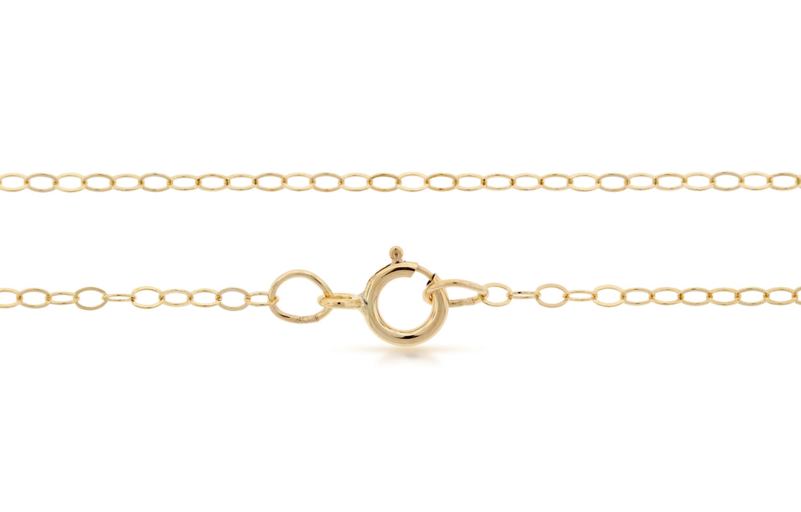 Chains Flat Cable Chain With Spring Ring Clasp 14kt Gold - Etsy