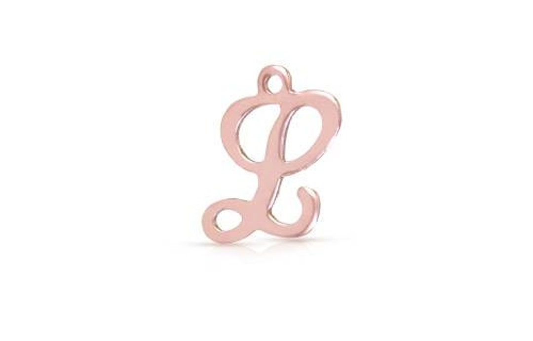 Charm Script Alphabet L Charm 14kt Rose Gold Filled 10x8mm - Etsy