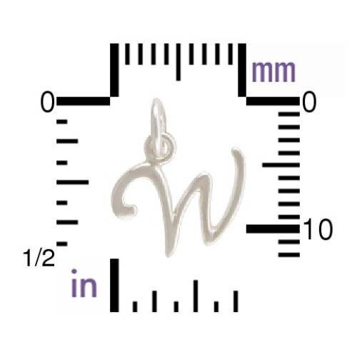 Sterling Silver Script Initial Letter W Charm 11x11mm 1 Pc | Etsy