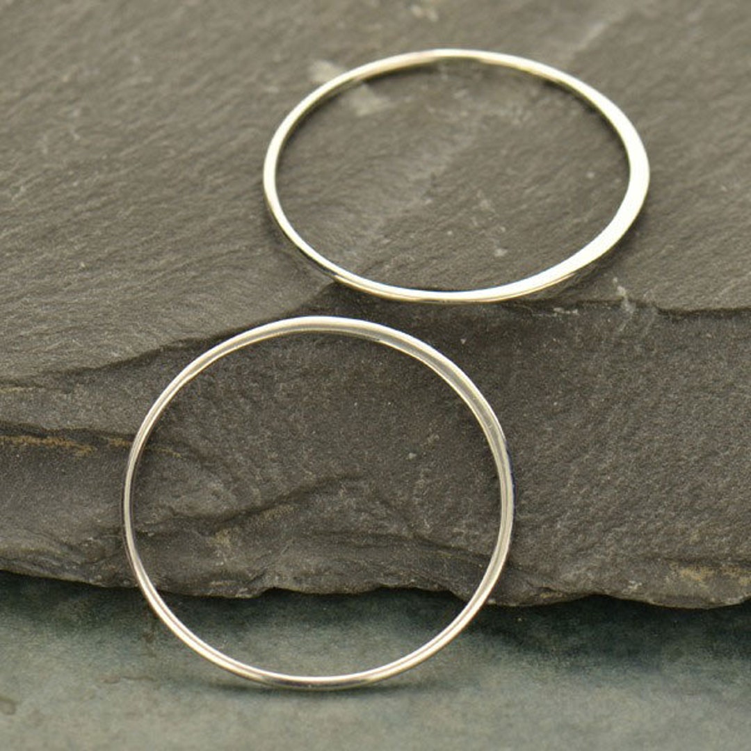 Large Circle Link Sterling Silver 30x30mm Hammered Circle Link - 1pc ...