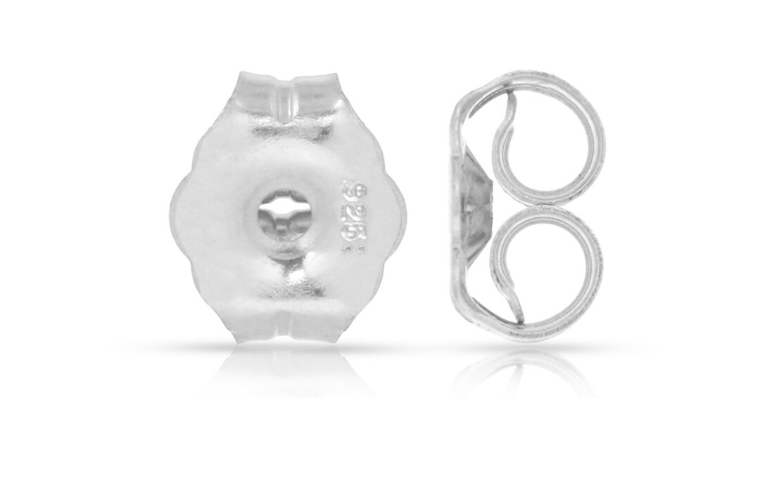 Ear Nuts, Heavy Earring Backs, Sterling Silver, 4.7x5.4mm - 50prs (6362 ...