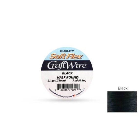 Craft Wire Soft Flex 21gauge Black 7yards 1 Spool HALF ROUND | Etsy