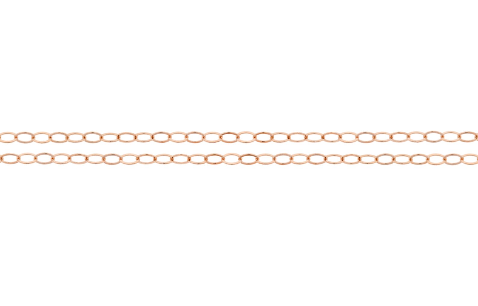 14kt Rose Gold Filled 2x1.5mm Flat Cable Chain 20ft Made in | Etsy