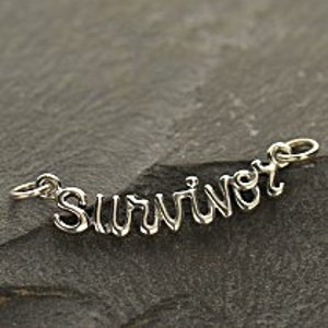 Sterling Silver 6x34mm Cursive Survivor Festoon 1pc 10% - Etsy