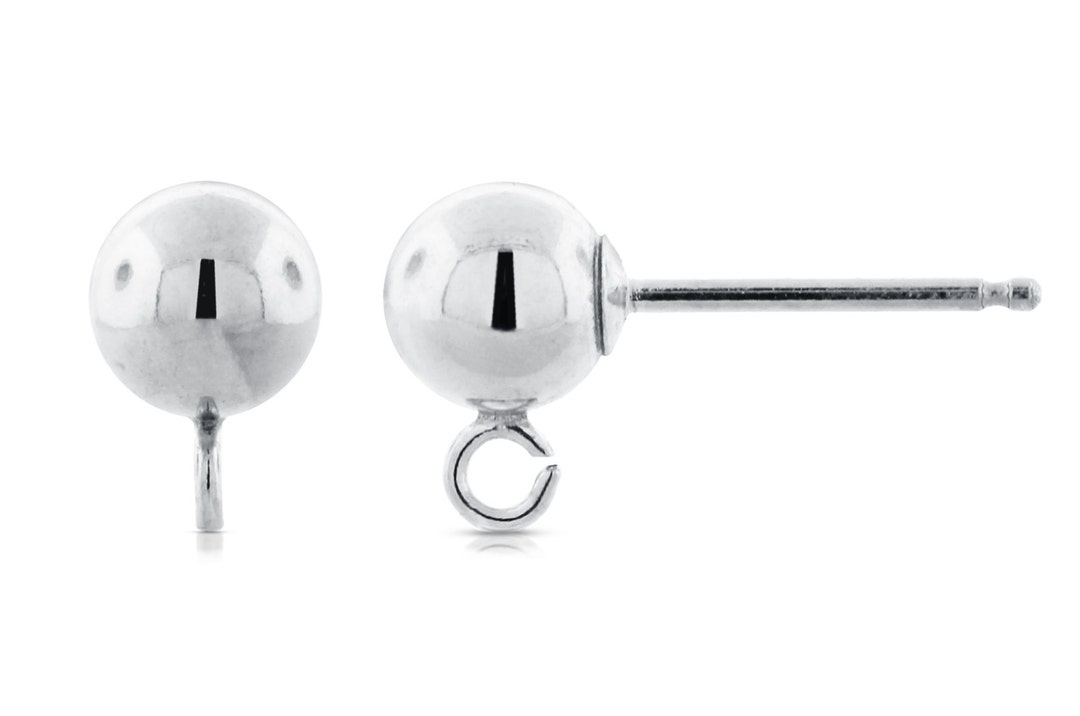 Sterling Silver, 3mm Ear Stud, With Ring, 3mm Earrings - 5pairs Post ...