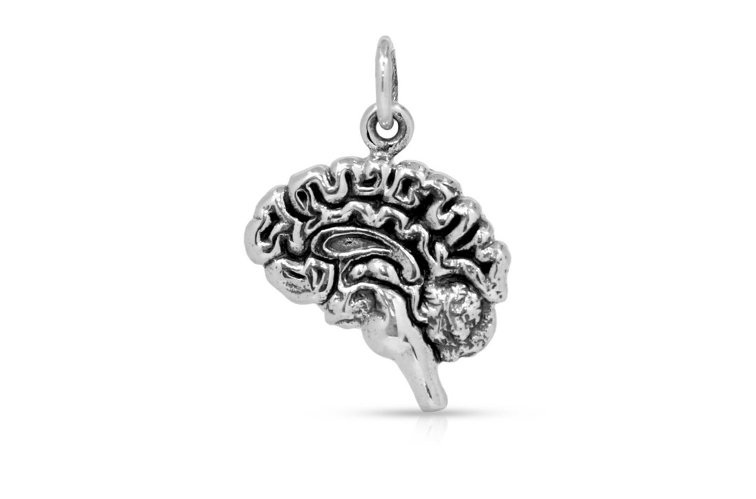 Sterling Silver Brain Charm With 5mm Soldered Ring 1pc 7686/1 - Etsy
