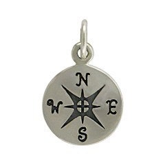Sterling Silver 10mm Compass Charm 1pc Made in Thailand 20% | Etsy