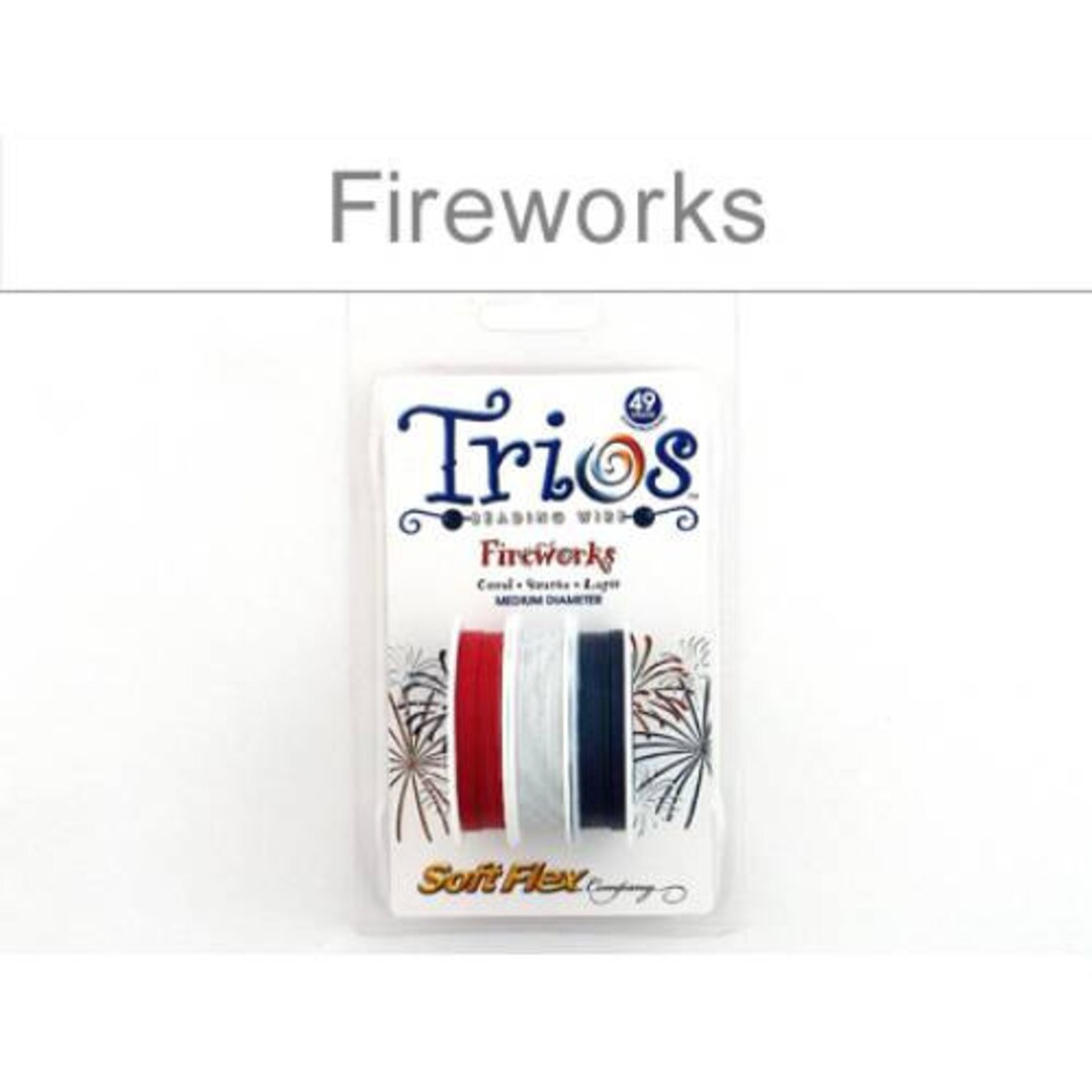 Soft Flex, Beading Wire, Trios .019 Inch Diameter Fireworks - 3 Spools ...