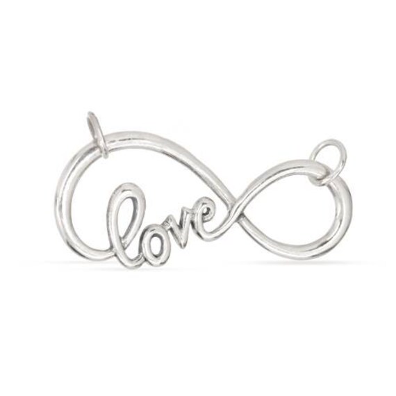 Love Script Infinity Link Sterling Silver 42x15mm 1pc High | Etsy