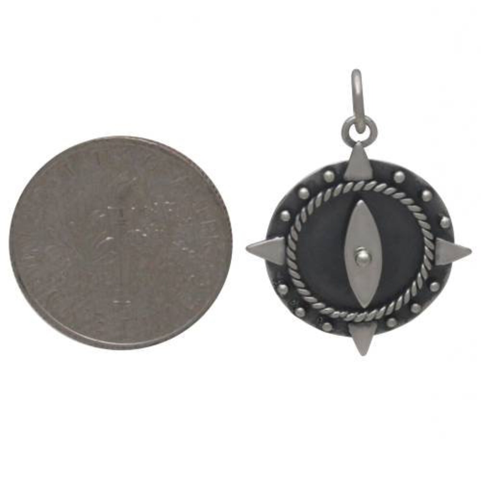 Sterling Silver Compass Charm W/ Spinning Needle 23x18mm 1pc - Etsy