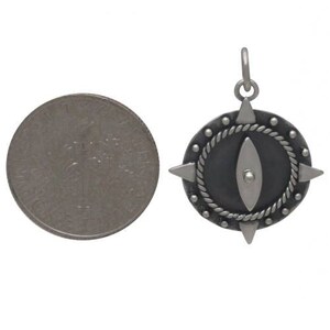 Sterling Silver Compass Charm W/ Spinning Needle 23x18mm 1pc Wholesale ...