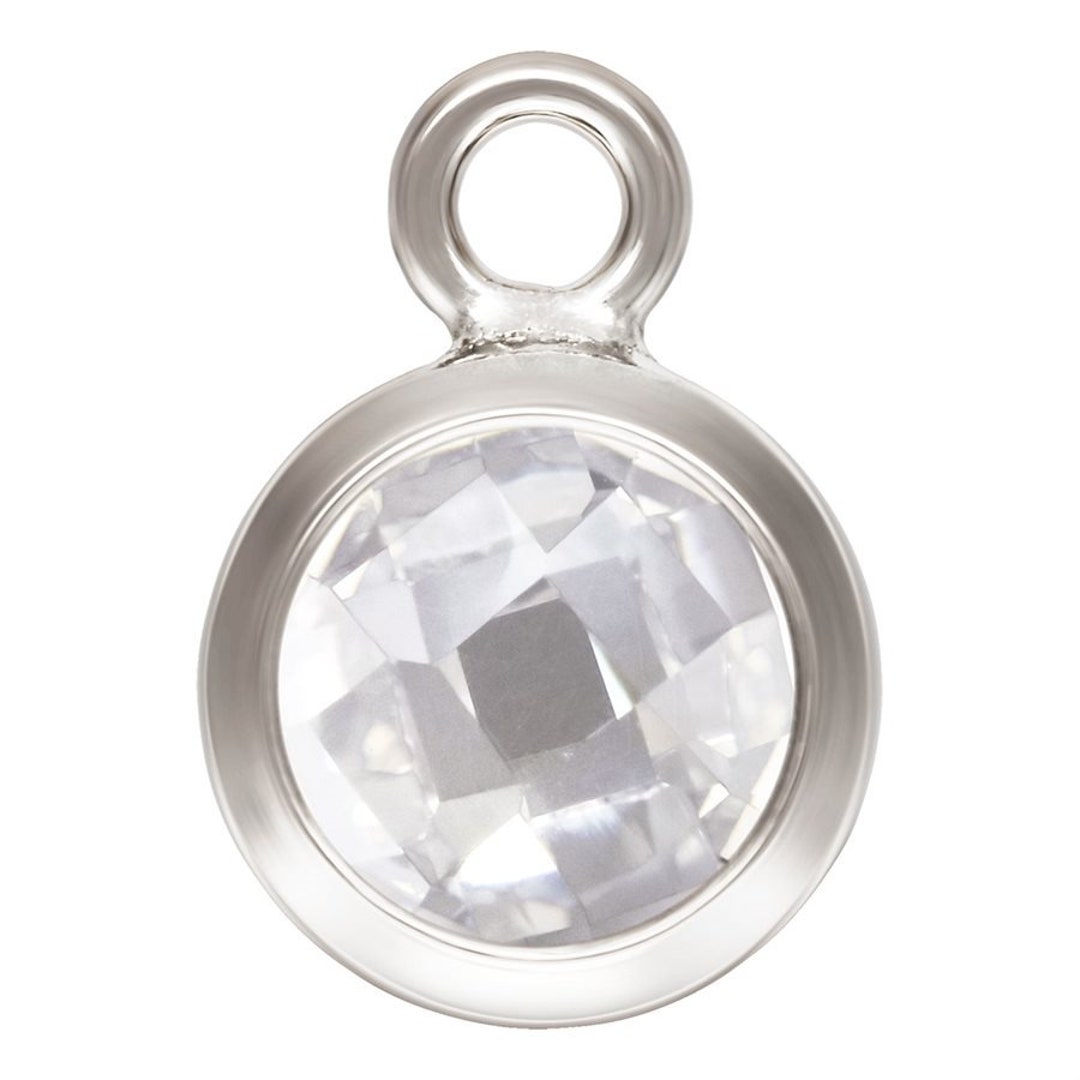 CZ Drop, Bezel Drop, 4.0mm, Double Sided Checkerboard, White, AAA ...