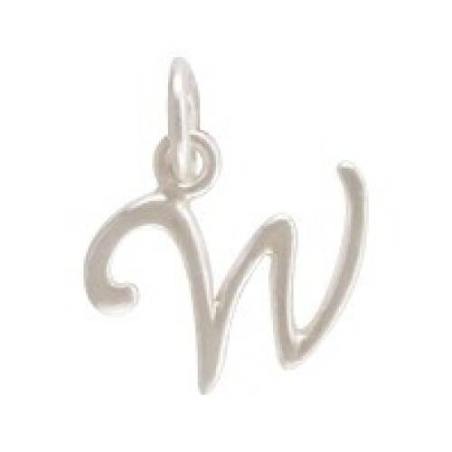 Sterling Silver Script Initial Letter W Charm 11x11mm 1 Pc | Etsy
