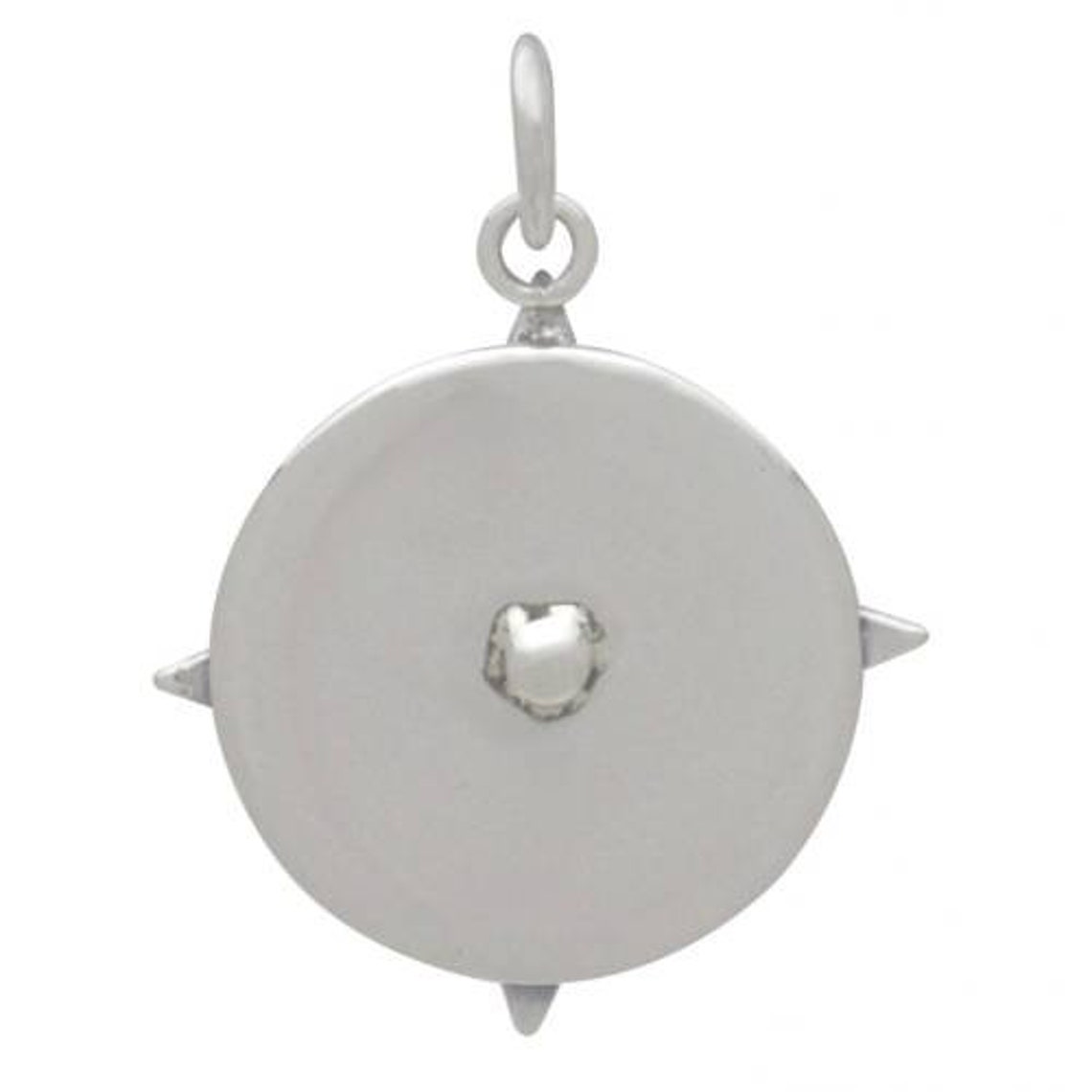 Sterling Silver Compass Charm W/ Spinning Needle 23x18mm 1pc | Etsy