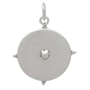 Sterling Silver Compass Charm W/ Spinning Needle 23x18mm 1pc Wholesale ...