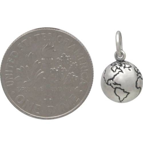 Sterling Silver 3D World Charm 13.5x8mm 1pc Wholesale Price - Etsy