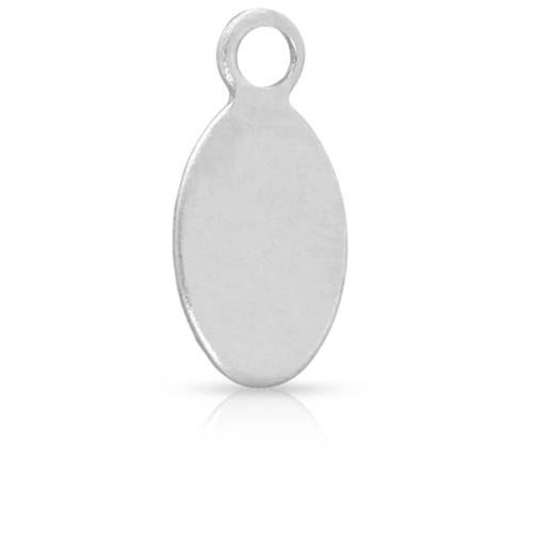 Stamping Oval Chain Tag Sterling Silver 8.6x5.4mm 10 Pcs Good Quality ...