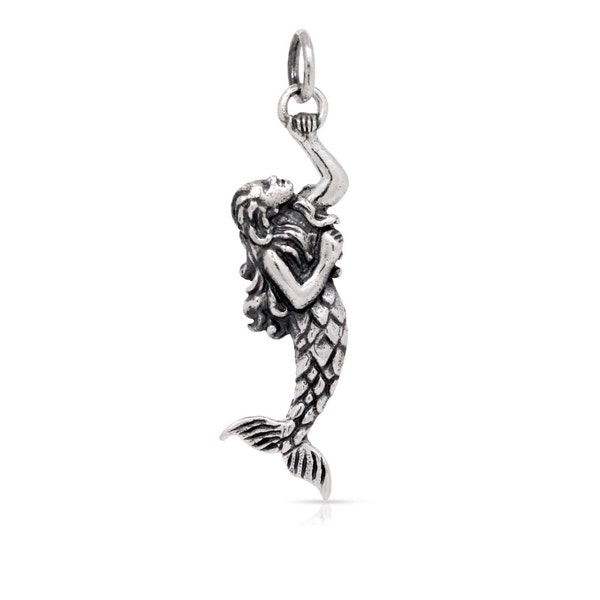 Silver Mermaid Charm - Etsy