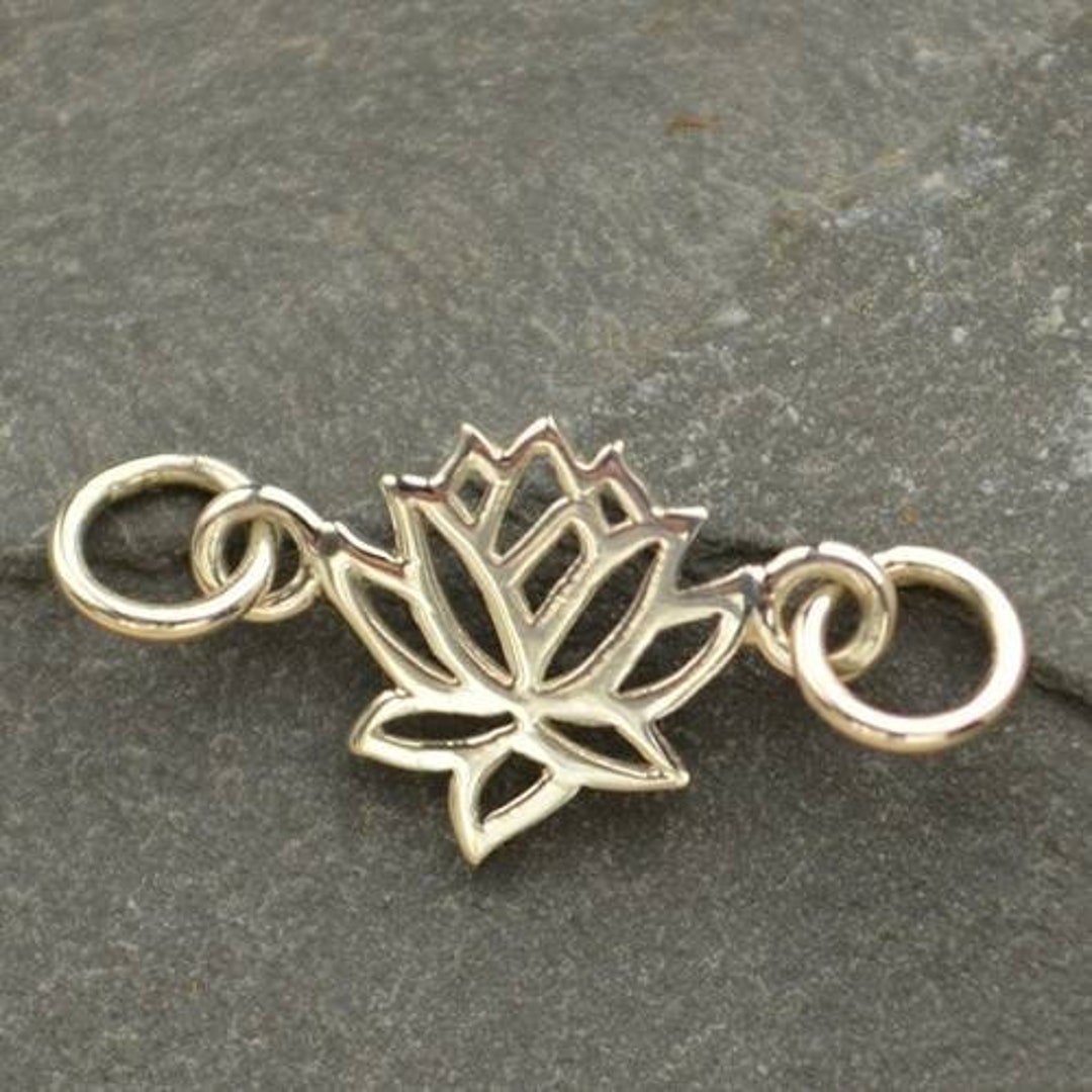 Sterling Silver Lotus Link 21x9.5mm 1 Pc Wholesale Price 13271/1 - Etsy