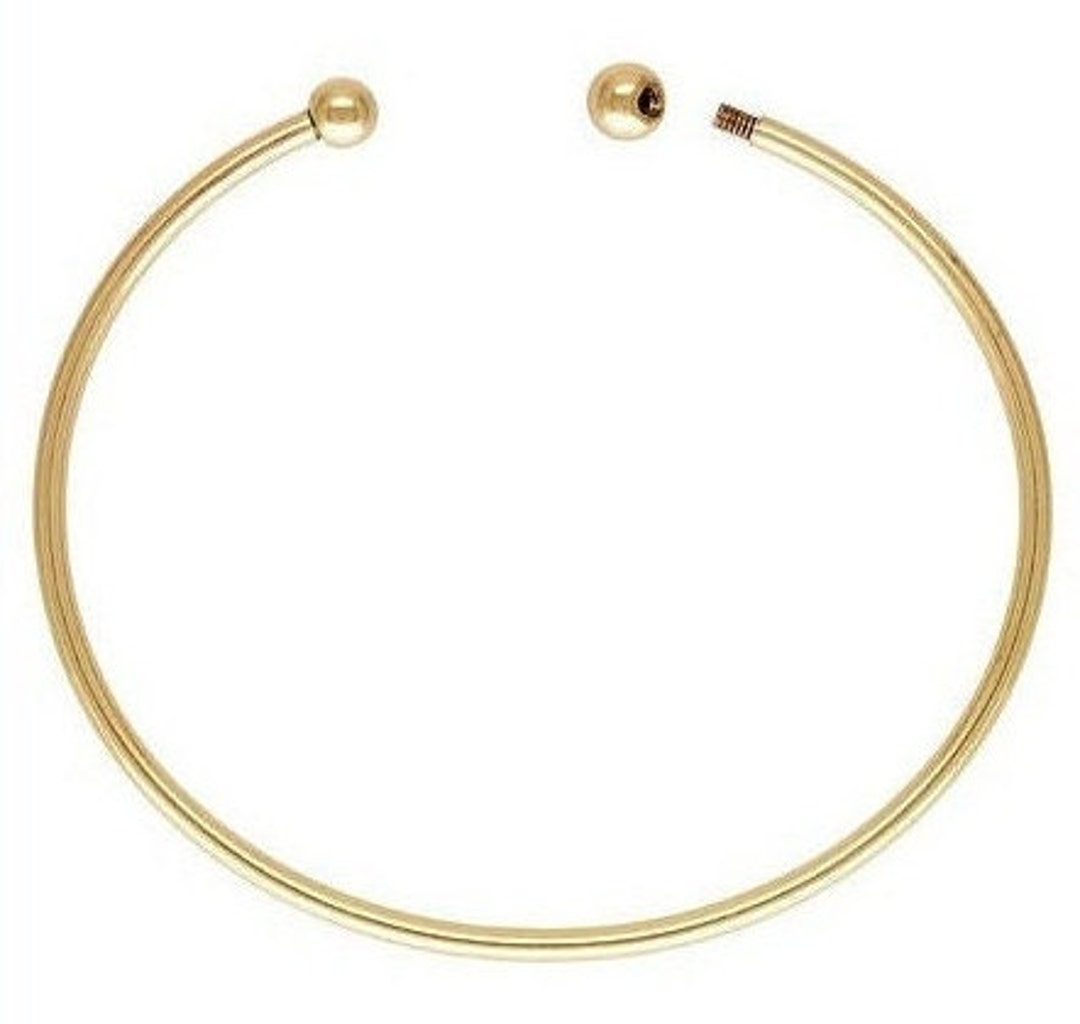 14kt Gold Filled 7 Flex Cuff 2.3mm W/threaded Balls 1pc 14473/1 - Etsy