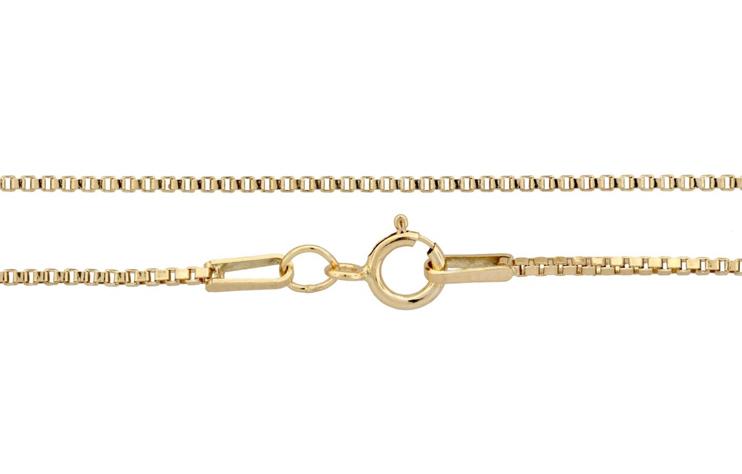 14kt Gold Filled 1mm 16 Inch Box Chain With Spring Ring Clasp - Etsy
