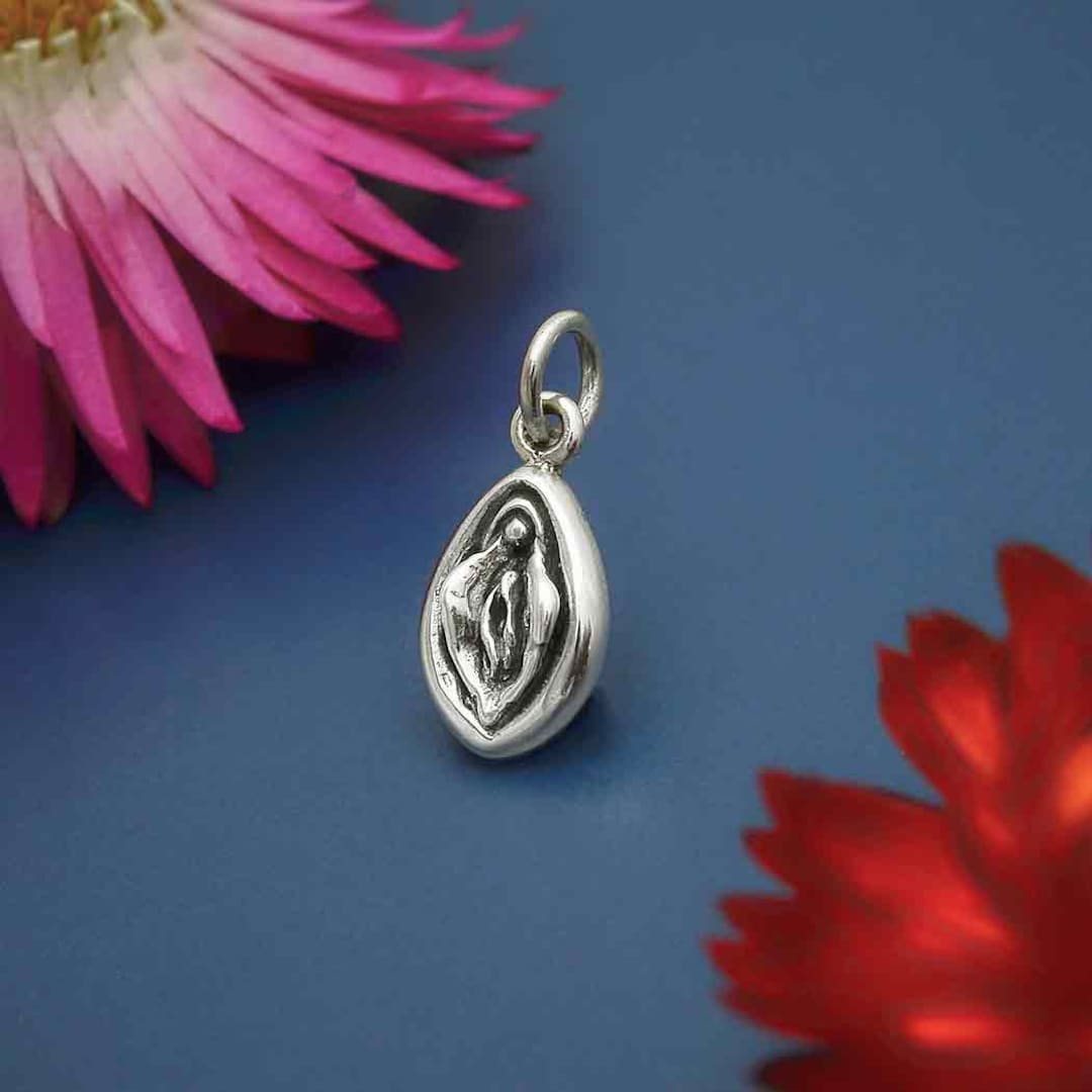 Sterling Silver Yoni Charm 17x7mm - 1pc (14545)/1 - Etsy