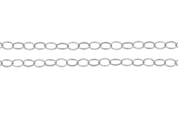 Chains Oval Rolo Chain Sterling Silver 3.1x2.4mm 5ft Made - Etsy