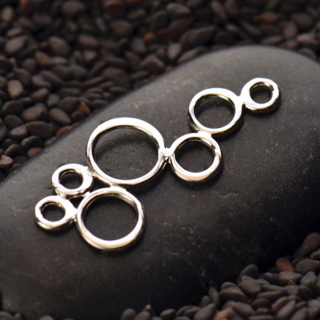 Silver Bubble Link Pendant Charm Sterling Silver 30x15mm 1pc High ...