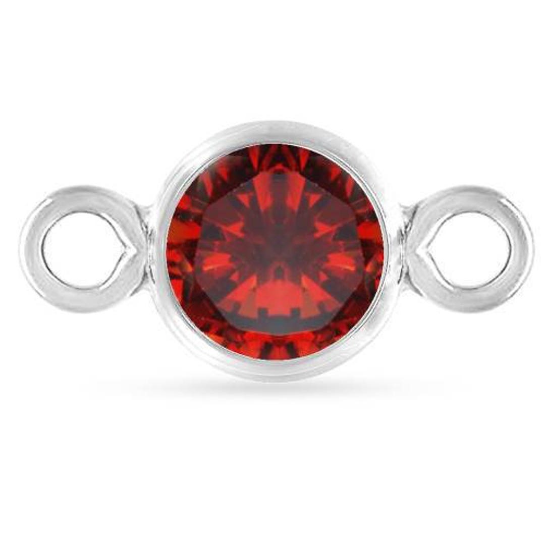 Sterling Silver 3mm Ruby 3A CZ Bezel Connector - 4 Pcs Wholesale Price ...