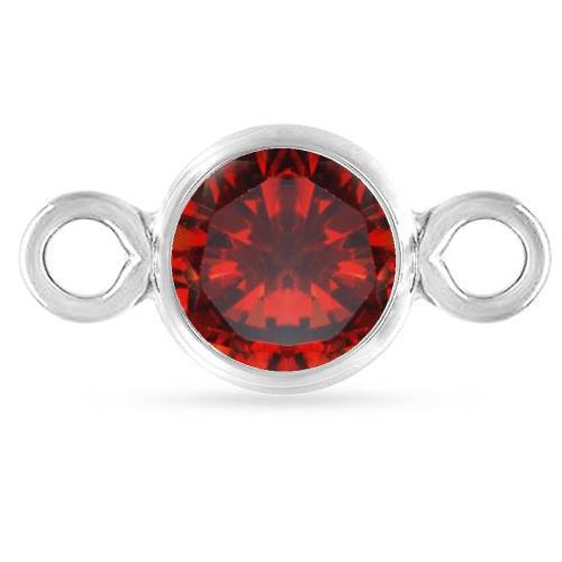 Sterling Silver 3mm Ruby 3A CZ Bezel Connector 4 Pcs - Etsy