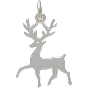 Stag Charm Sterling Silver 23.5x14.5mm 1pc Wholesale Price 10307/1 - Etsy