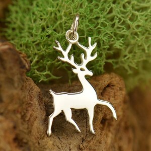 Stag Charm Sterling Silver 23.5x14.5mm 1pc Wholesale Price 10307/1 - Etsy