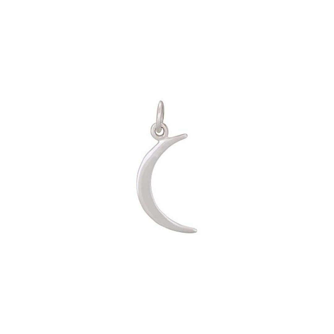 Charm, Crescent Moon With Jump Ring, Sterling Silver, 21x8mm - 1pc 20% ...