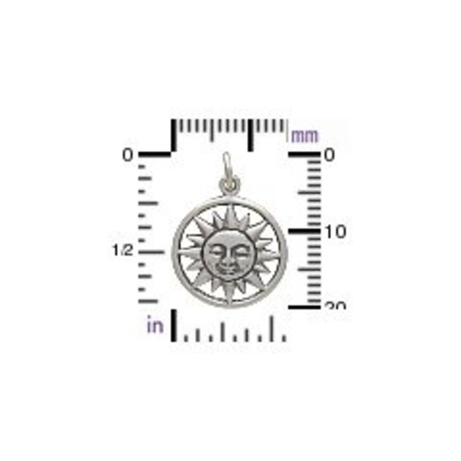 Sterling Silver Smiling Sun Charm 21.5x15.25mm With Closed | Etsy