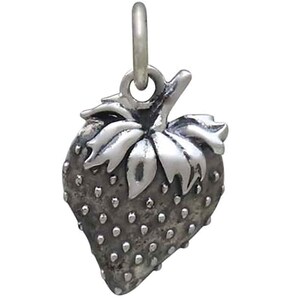 Sterling Silver Strawberry Charm 17x9mm - 1pc (14324)/1 - Etsy