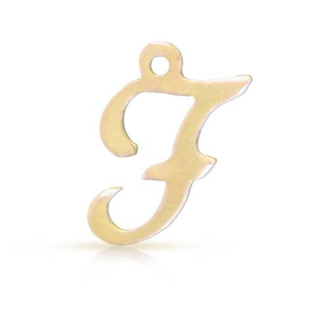 Charm Script Alphabet F 14kt Gold Filled 10x8mm 2 Pcs High Quality ...